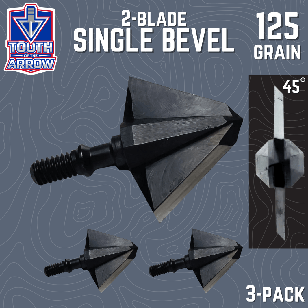 Tooth of the Arrow | 125 grain broadhead | 1-inch Single Bevel – Tooth ...